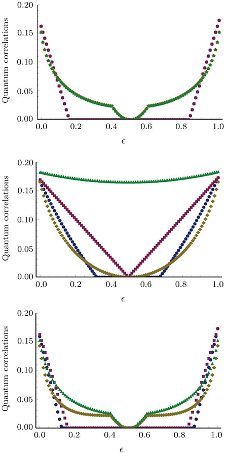 Quantum Correlations Evolution Asymmetry in Quantum Channels