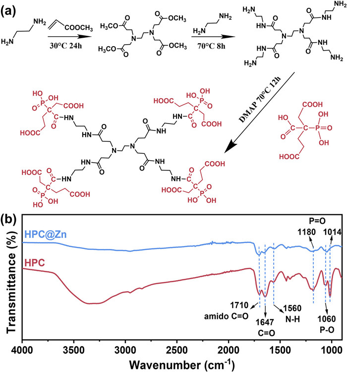 Fig. 2. (a) Synthetic schematic diagram of HPC. (b) The FTIR spectra of ...